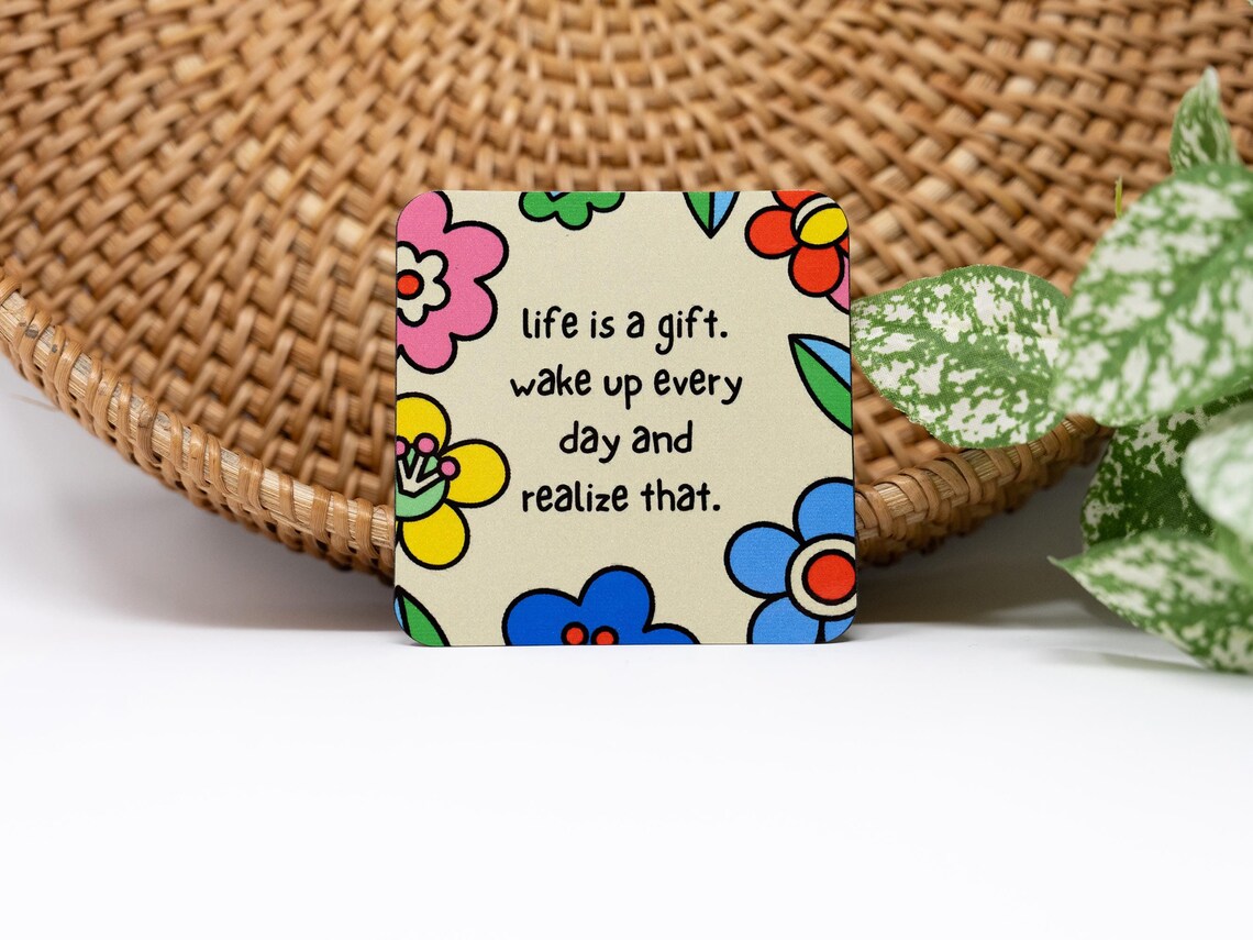 3x3 Flat Fridge Magnet, Locker Magnet, Car Magnet, Life is a Gift ...