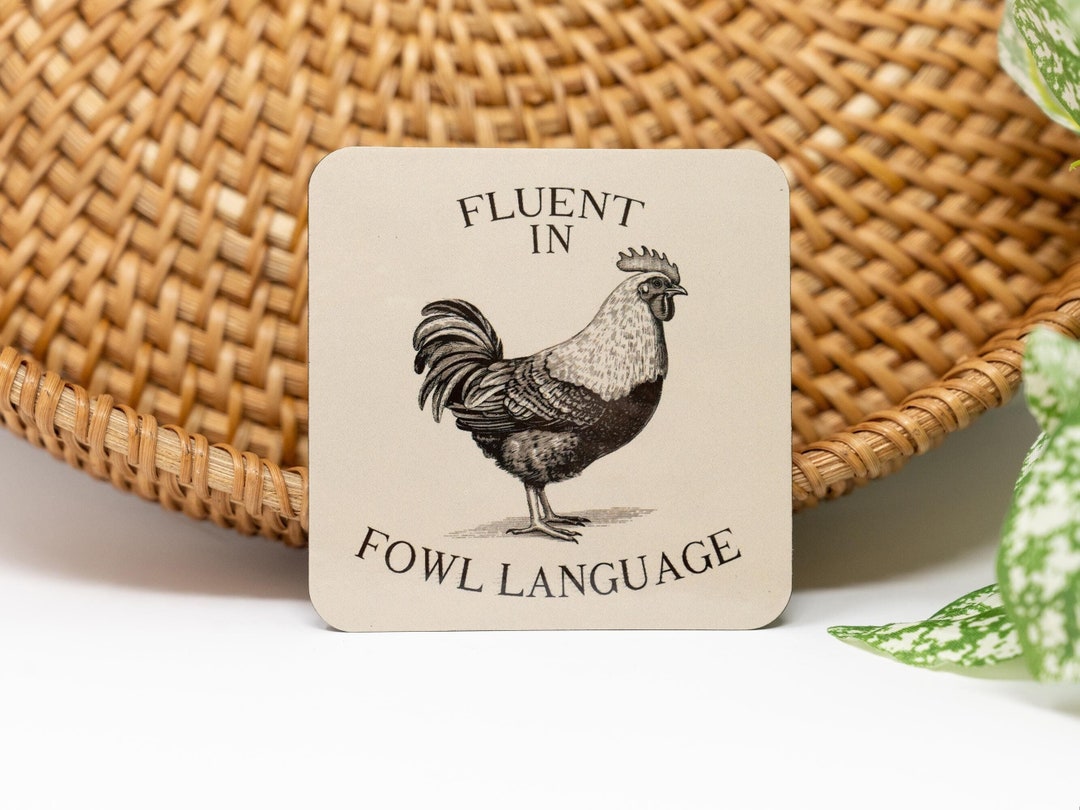 3x3 Flat Fridge Magnet, Locker Magnet, Fluent in Fowl Language, Chicken ...