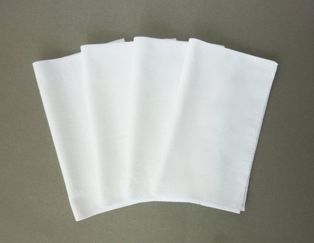 Organic Handkerchief Soft White Hankies 100% Cotton Flannel EDC Hanks ...