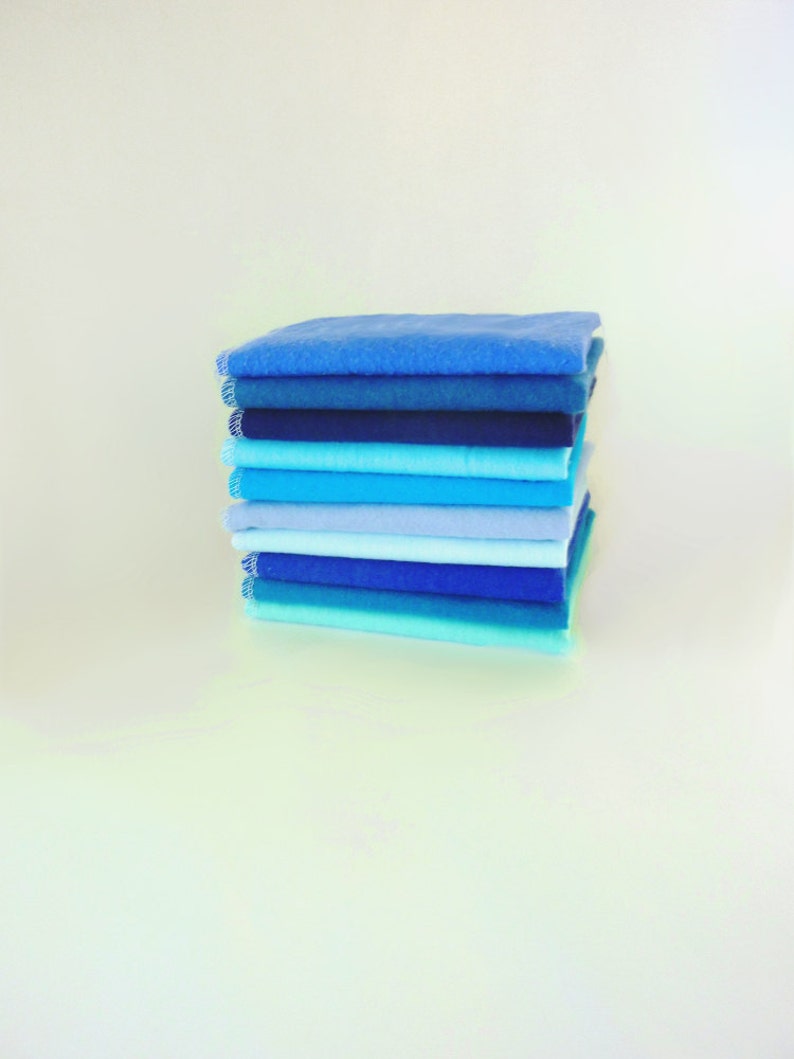 Blue Cloth Napkins Set of 10, Flannel Napkins, Everyday Napkins ...
