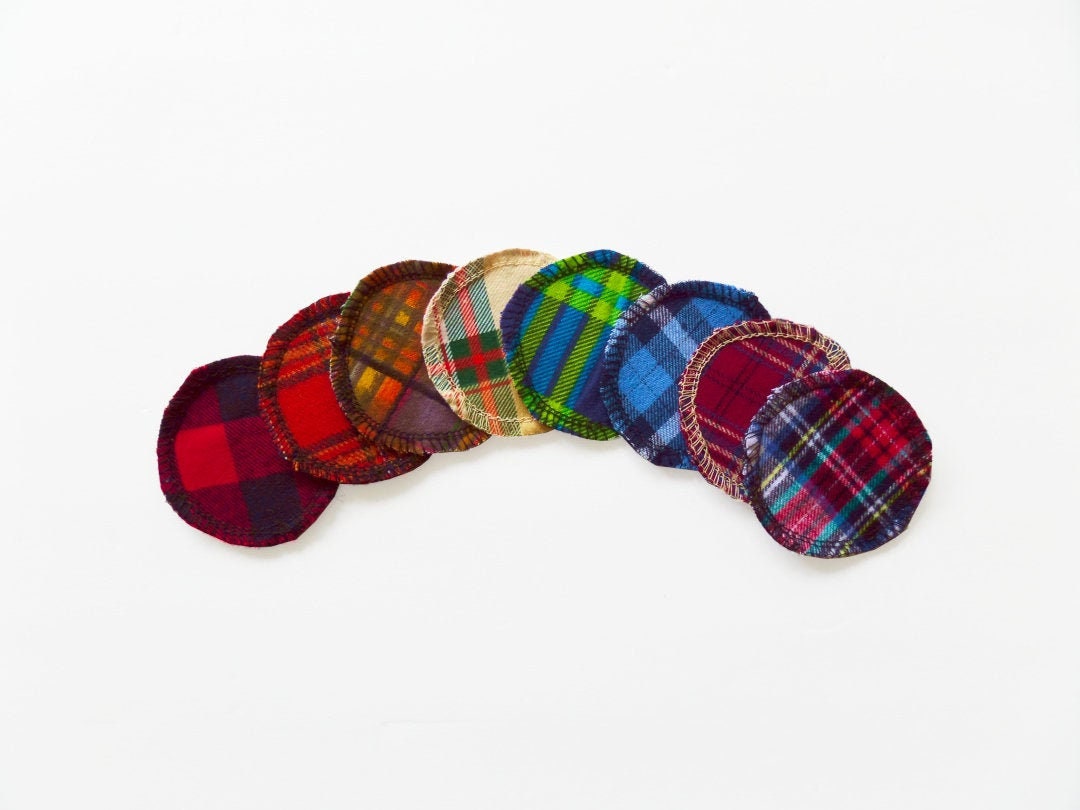 12 Plaid Reusable Facial Rounds 100% Cotton Rounds Washable Make up ...