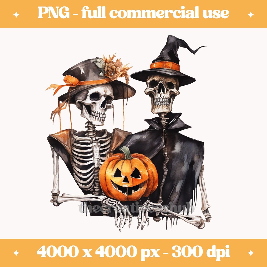 Halloween Skeleton Png, Retro Halloween Design, Skeletons, Watercolor ...