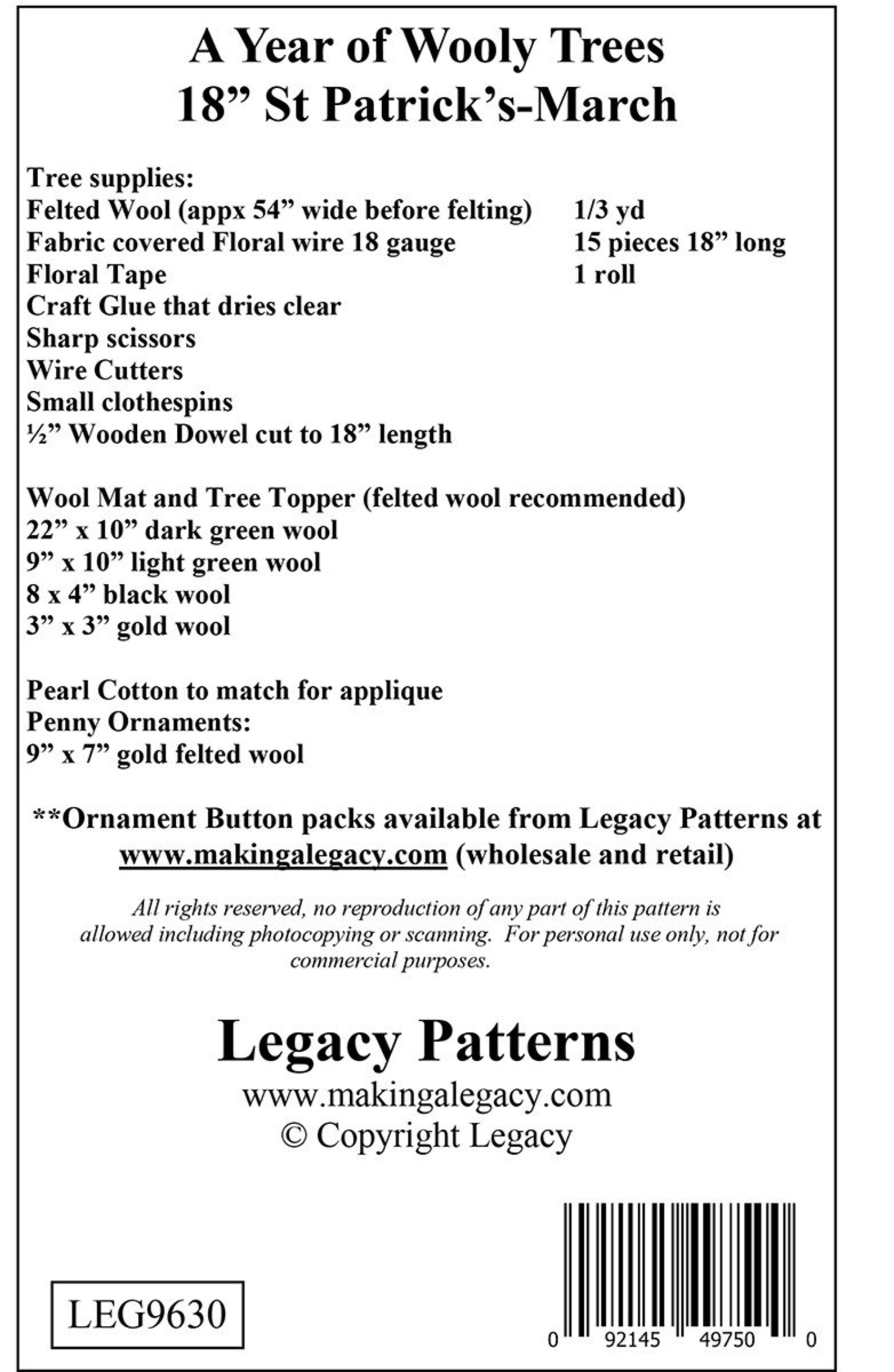 Pattern for Wooly Feather Tree Includes Polymer Clay Buttons - Etsy