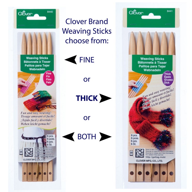 Clover Weaving Sticks choose Fine Thick or Both | Etsy
