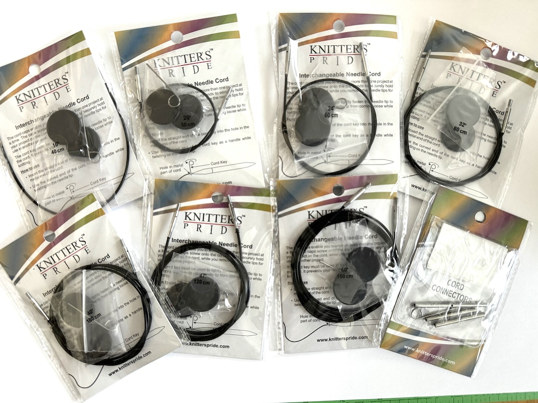 Knitters Pride Cords and Cord Connectors for Interchangeable Knitting ...