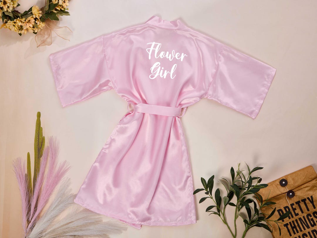 Custom Spa Birthday Party Robes,baby Robes,satin Flower Girl Robe,mini ...