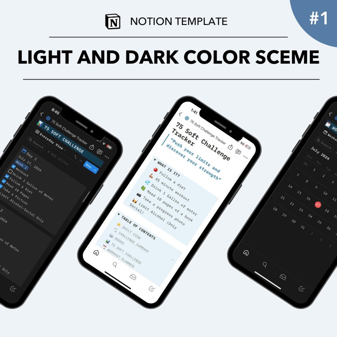 75 SOFT Challenge Notion Tracker - Notion Dashboard, Notion Template ...
