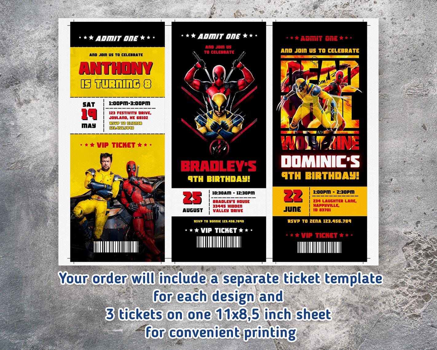 Editable Deadpool and Wolverine Birthday Invitation, Wolverine Deadpool ...