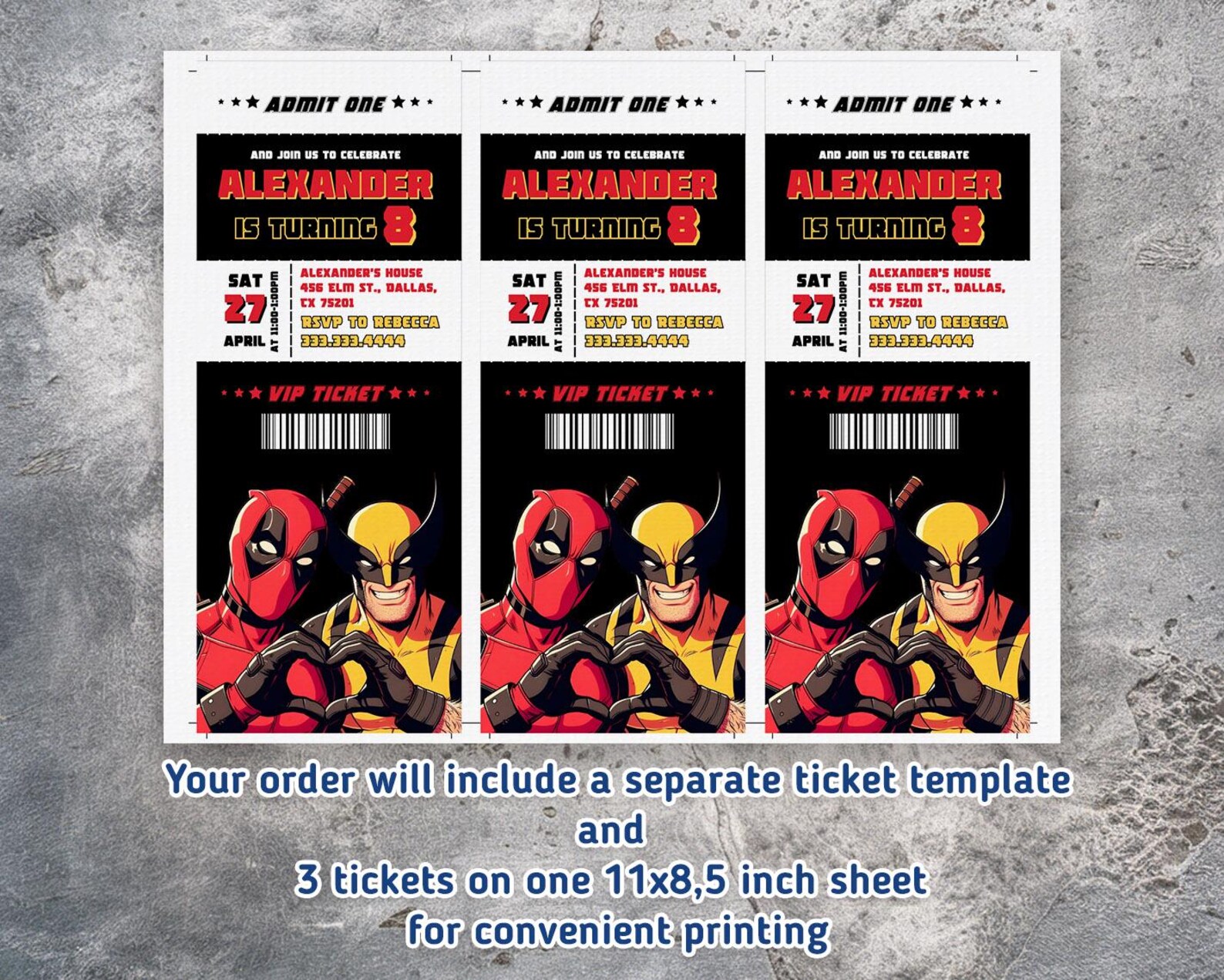 Editable Deadpool and Wolverine Birthday Invitation, Wolverine Deadpool ...