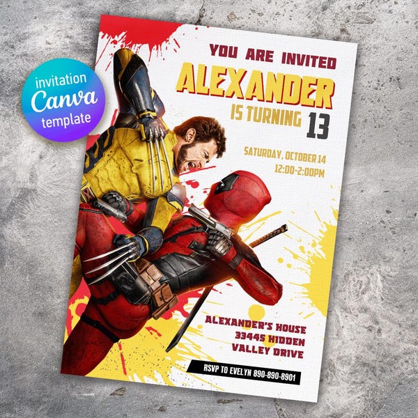 Deadpool Party Printable - Etsy