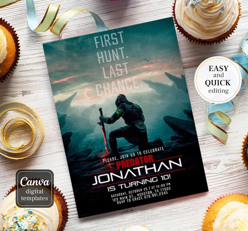 Printable Predator Badlands Editable Invitation, Predator Movie ...