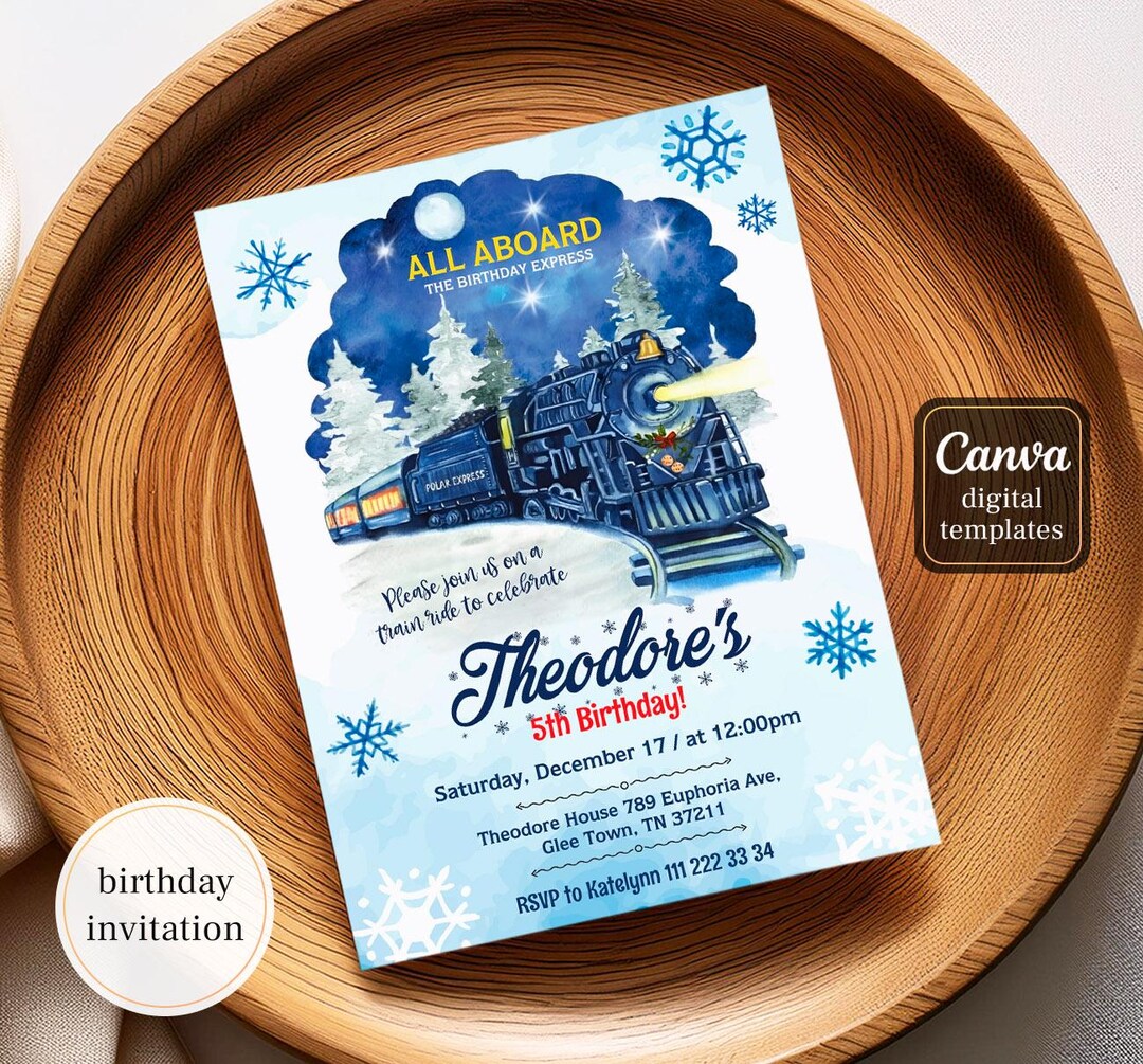 Printable Santa Train Editable Invitation, Polar Express Train Ride ...