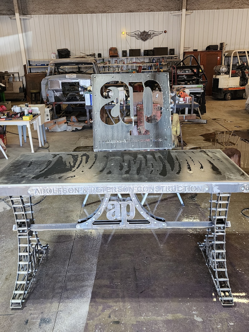 Industrial Style Table/bar & Matching LED Sign - Etsy