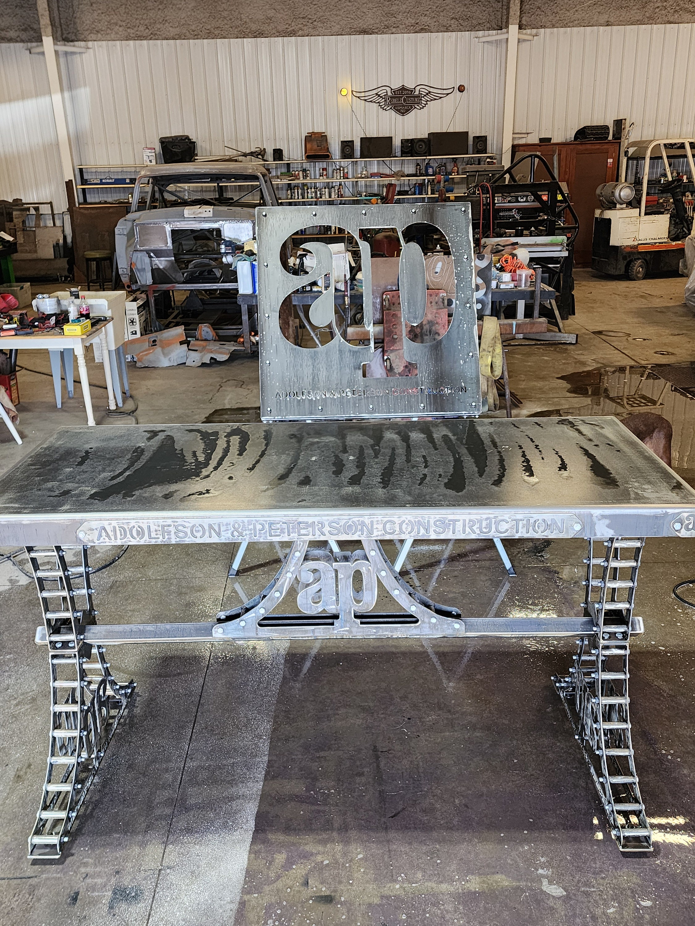 Industrial Style Table/bar & Matching LED Sign - Etsy