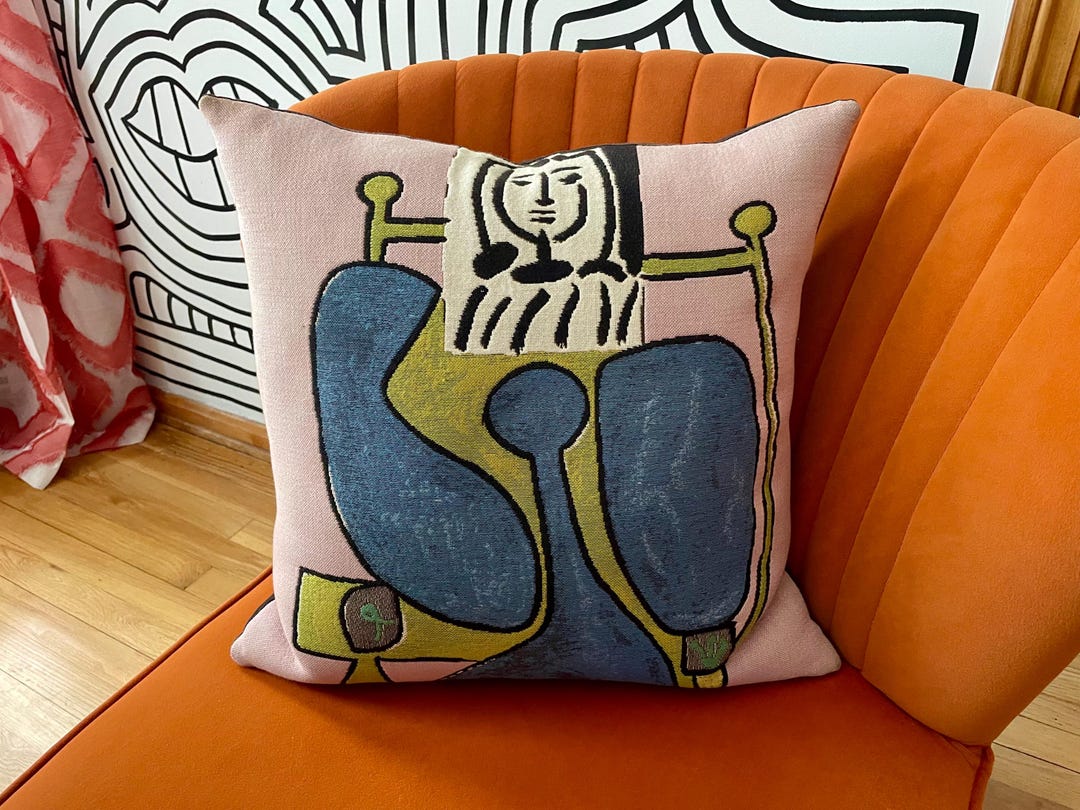 Official Pablo Picasso Embroidered 18" Pillow From Barcelona Picasso ...