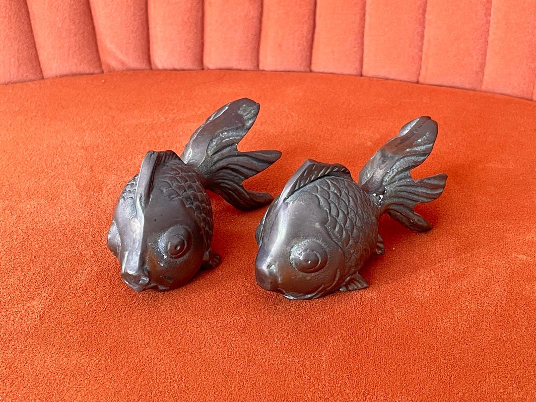 Brass Koi Goldfish Metal Figurine (2 Available) - Etsy