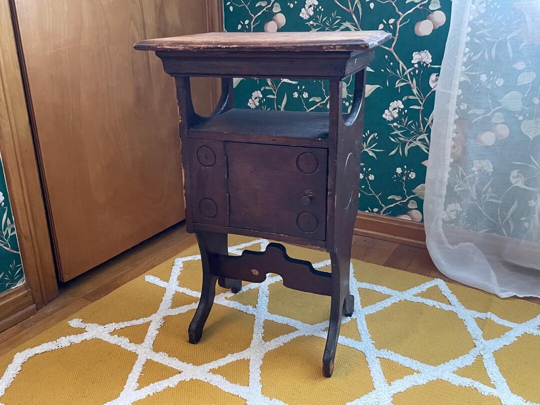 Small Handmade 3-level Side Table With Compartment (1920s) - Etsy