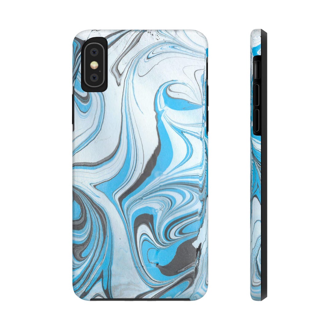 Hydrodipped Blue and White Marbled iPhone and Samsung Phone Cases - Etsy