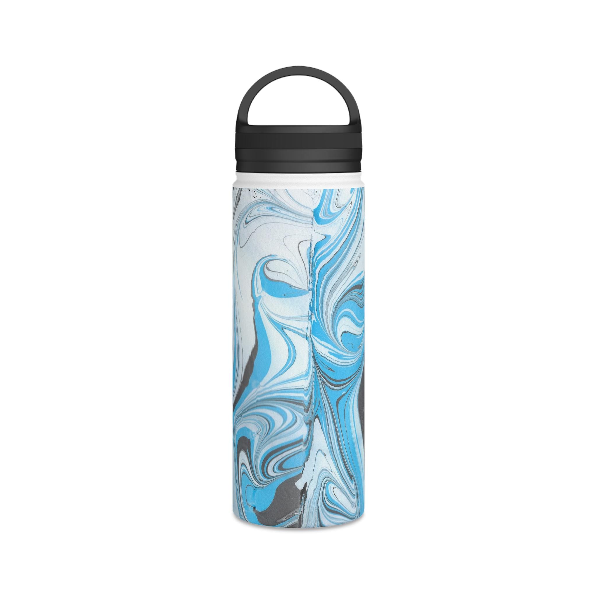 Hydrodipped Blue and White Marbled Stainless Steel Water Bottle With ...