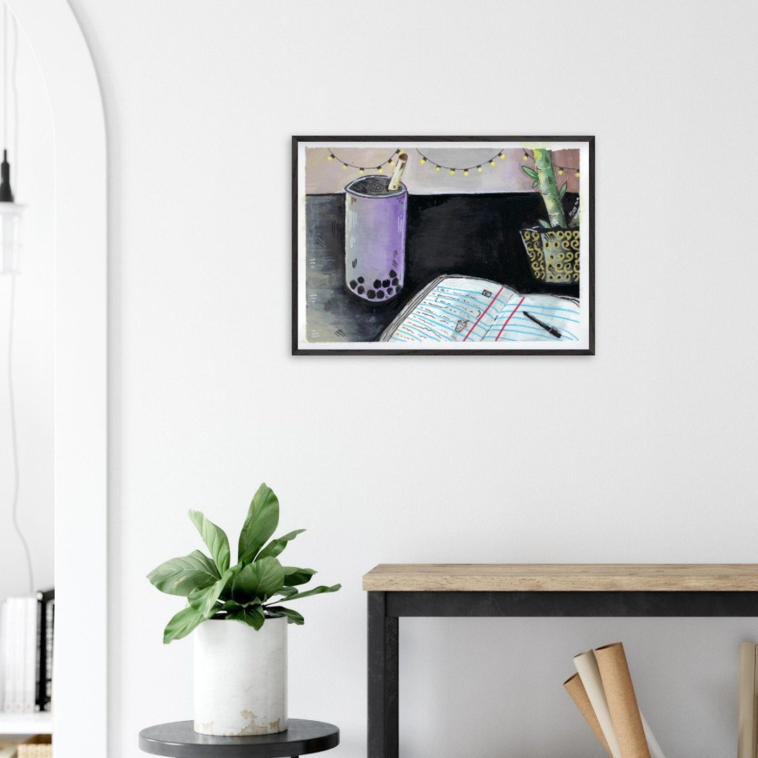 Boba Tea on Premium Semi-glossy Paper With Frame 50x70 Cm / 20x28″ - Etsy