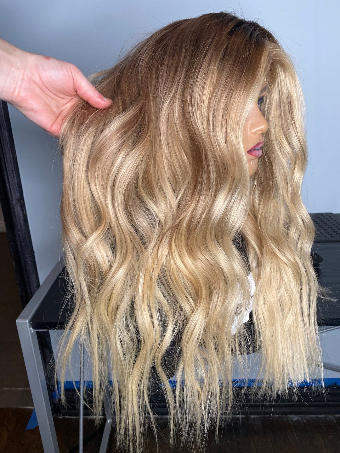 Golden Blonde Balayage Glueless Human Hair Wig - Etsy