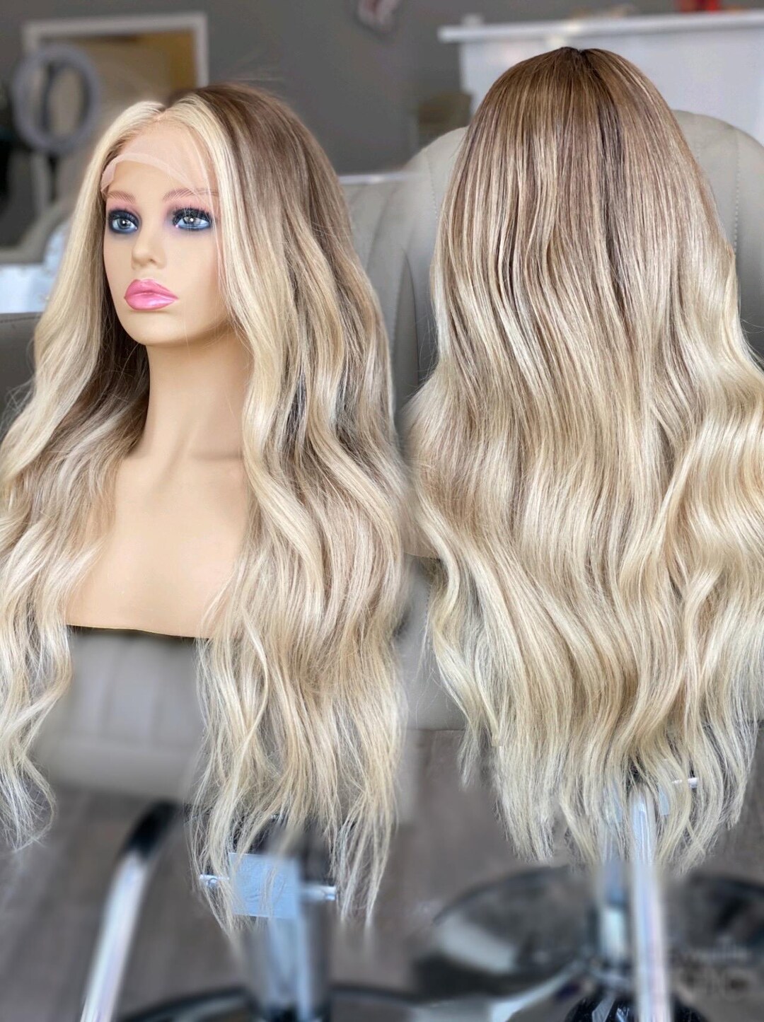 Money Piece Balayage Lace Front Human Hair Wig - Etsy