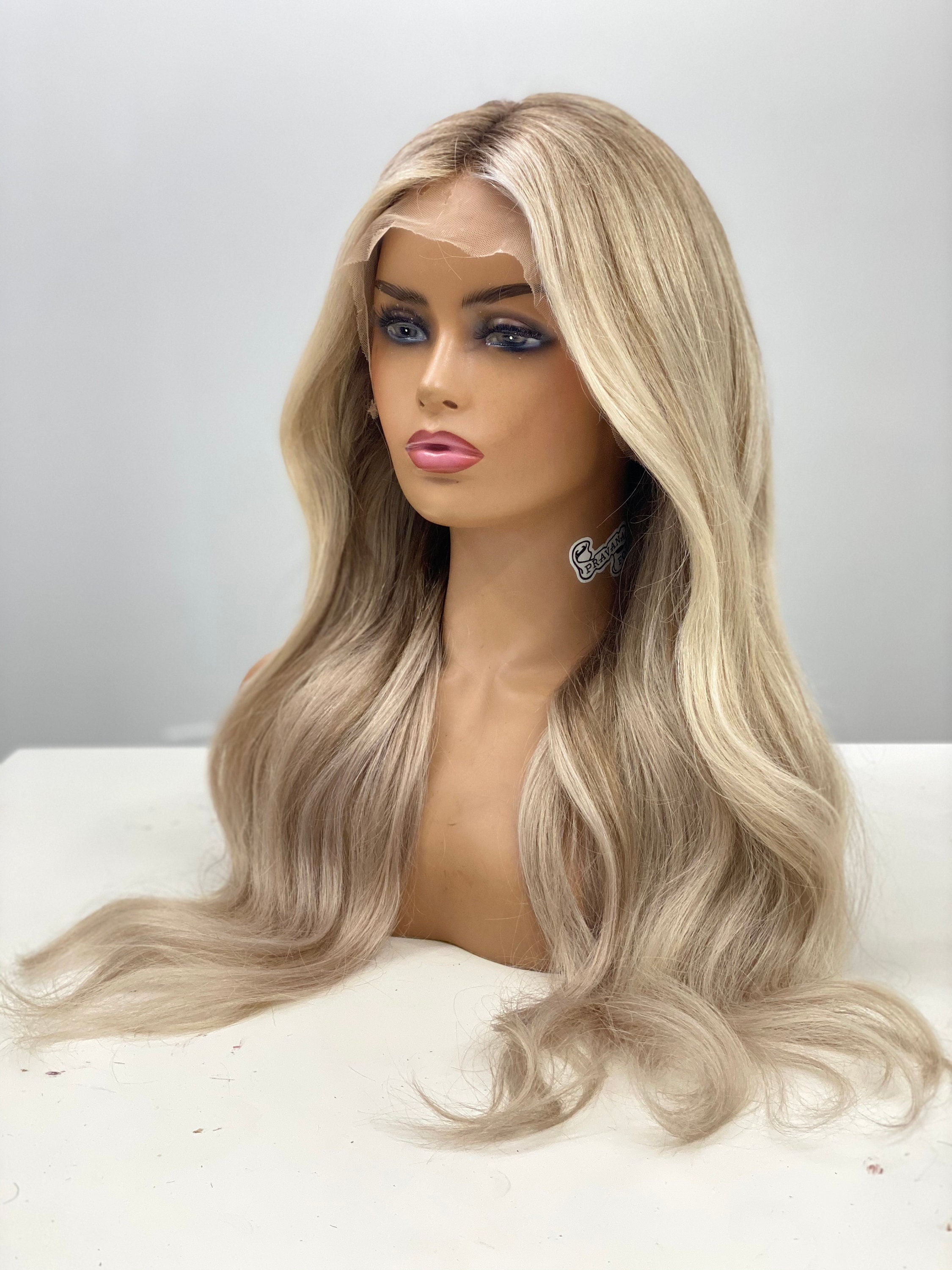 Blonde Balayage Full Lace Wigs Human Hair Wig Custom Wigs Lace Front ...