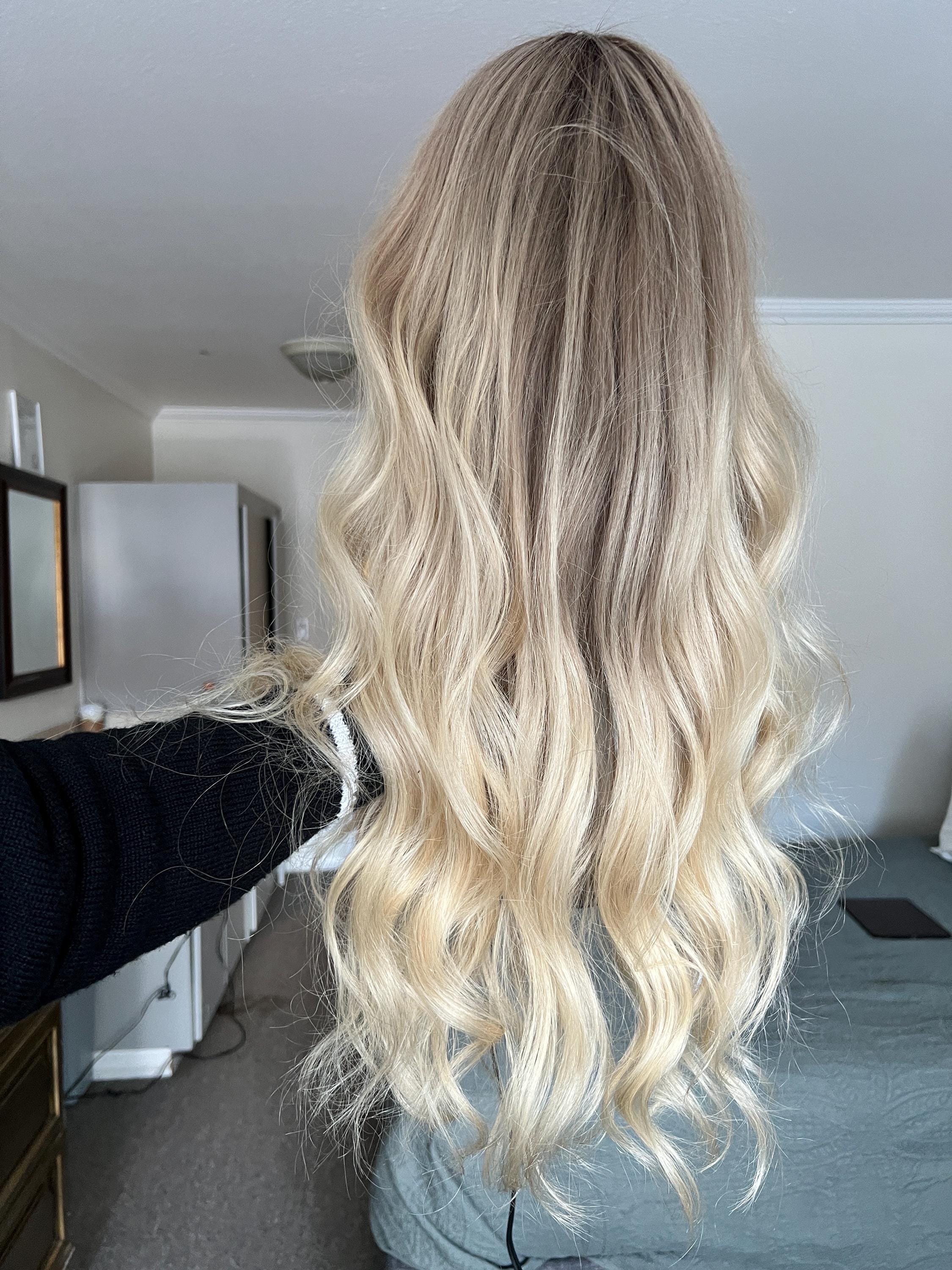 Blonde Human Hair Wig Balayage Wig Full Lace Human Hair Wig - Etsy