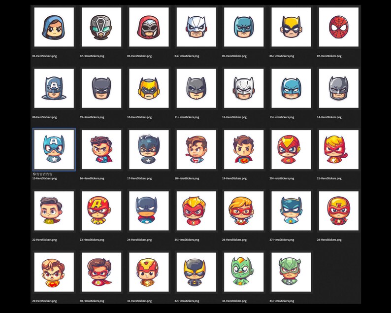 34 Trendy Hero Sticker Set, Transparent Pngs, Superhero Stickers ...