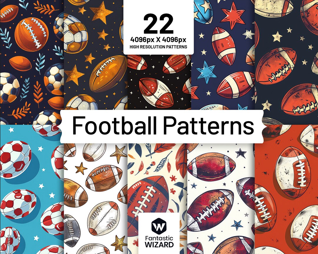Seamless Football Patterns, American Football Design, Sports Themed ...