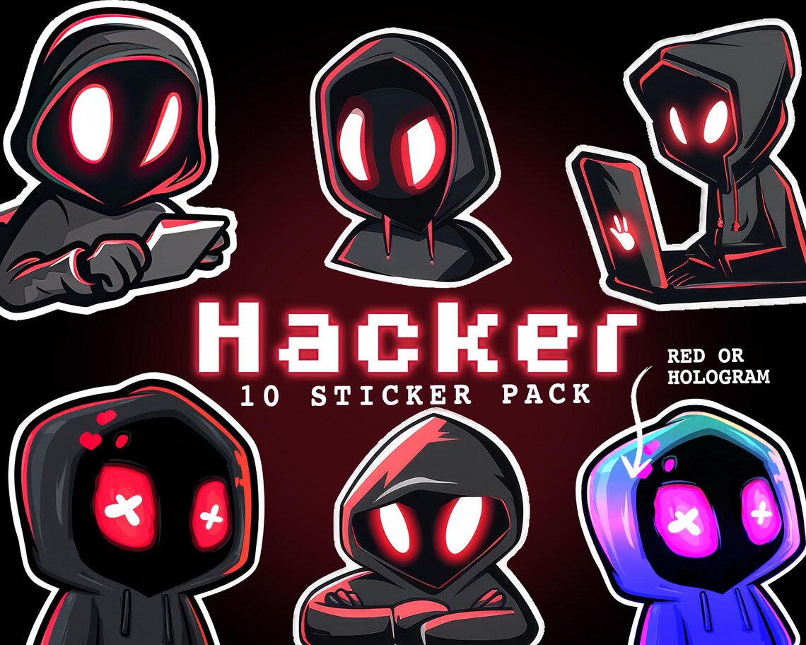 Cyberpunk Hacker Sticker Pack | Hooded Character Decals - Etsy