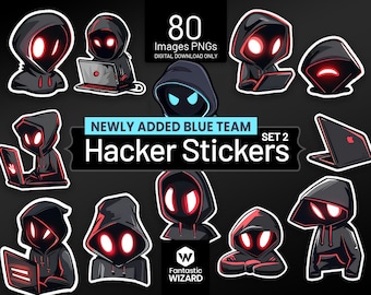 25 Hacker With Laptop Clipart Sticker Set, Transparent PNG Images, Tech ...