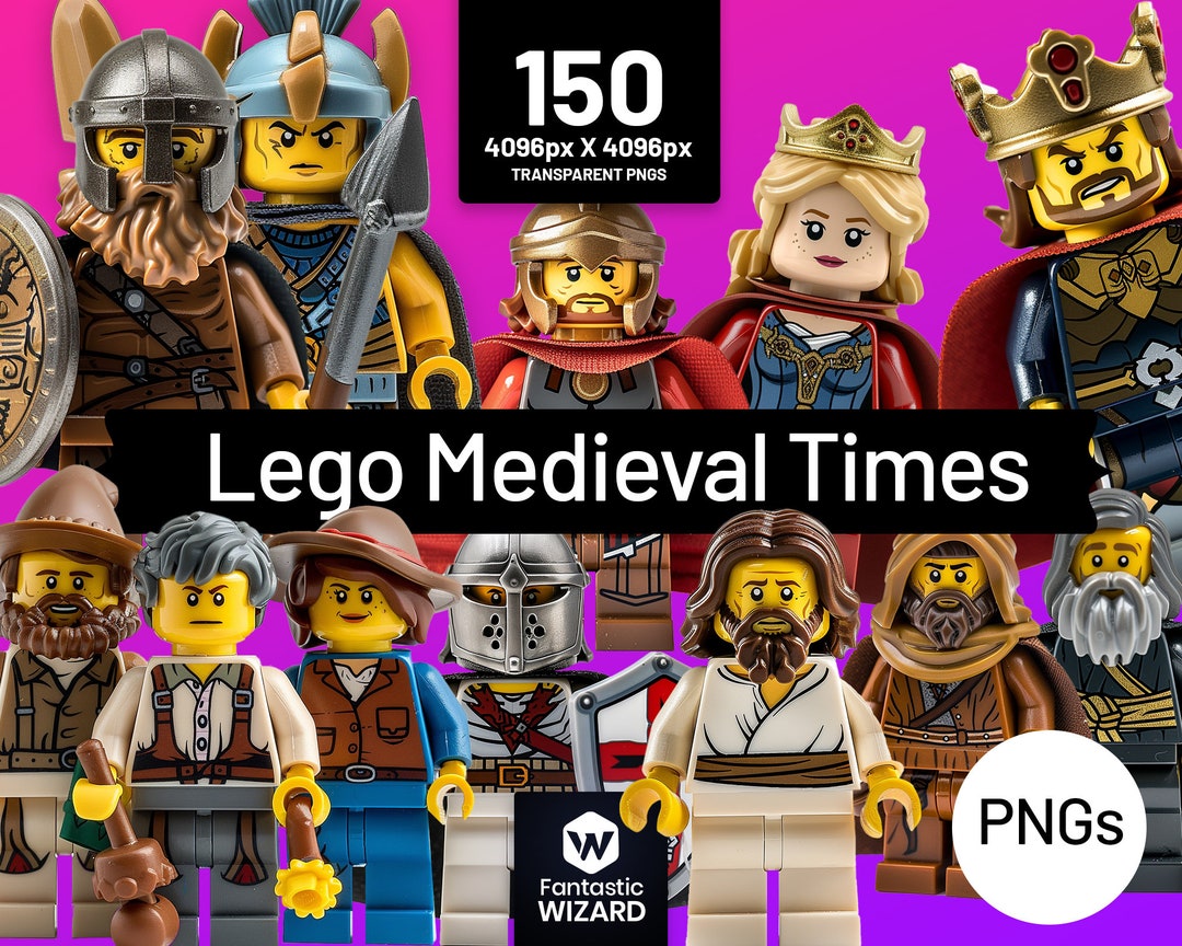 155 Lego Inspired Medieval Times PNG Images Set for Tshirts, Legos Wall ...