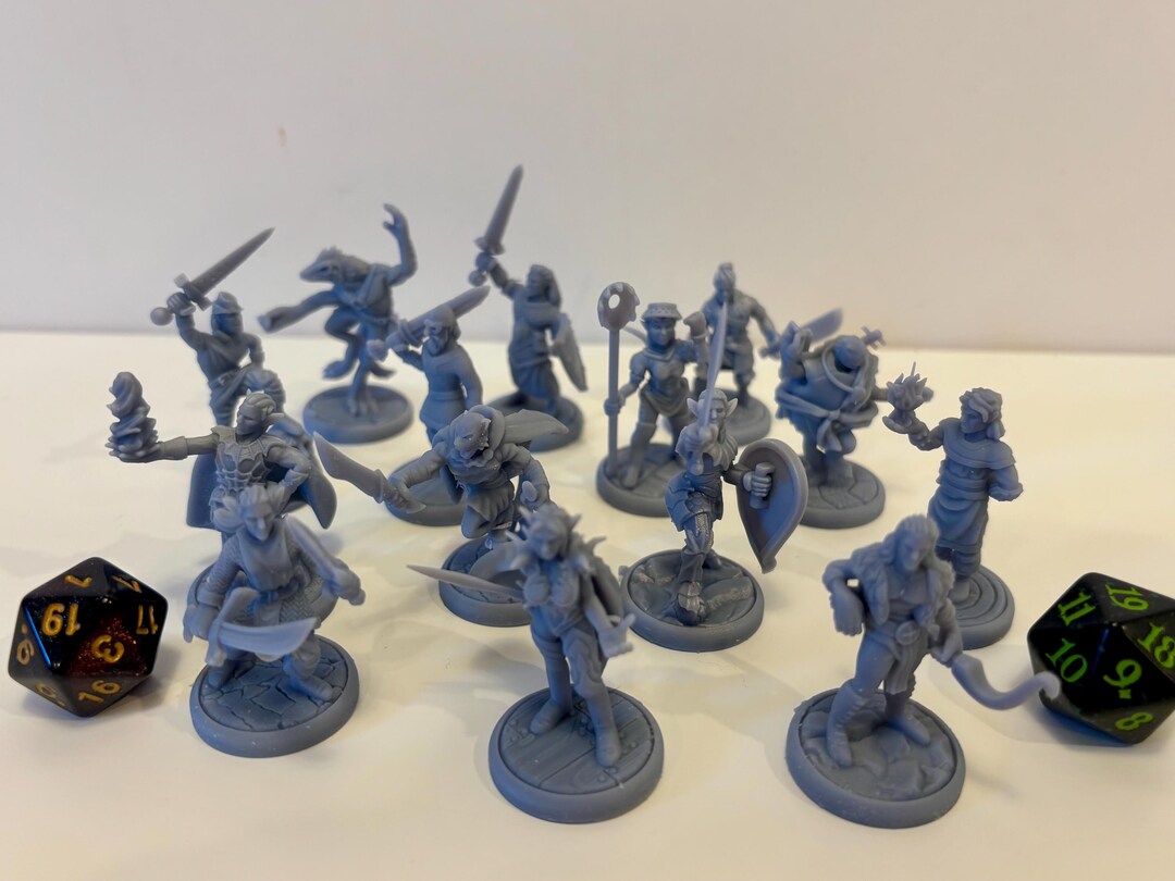 Adventurer Party Miniatures Set (14) | 3D Printed Resin Minis for Dnd ...