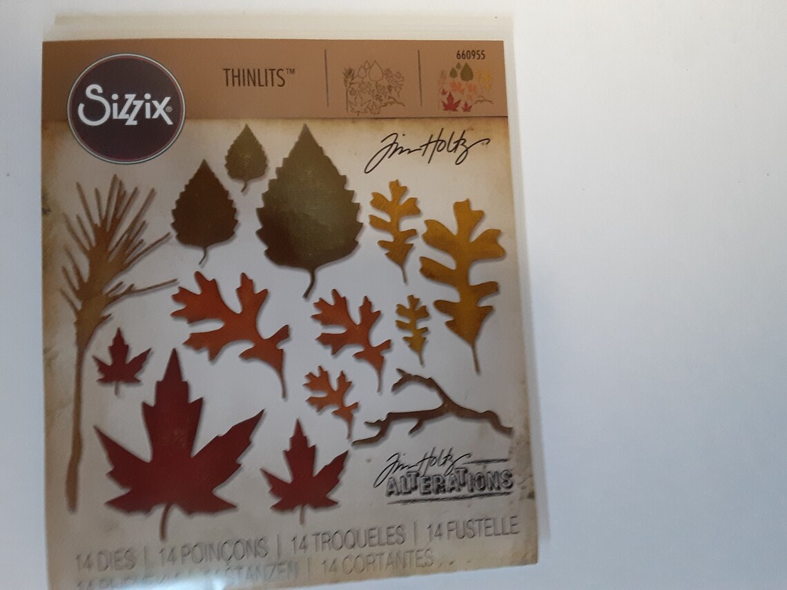 Sizzix Thinlits Tim Holtz Fall Foliage 14 Dies 660955 | Etsy