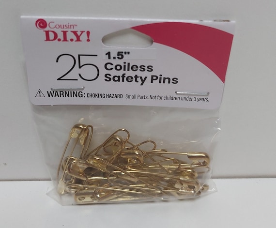 Cousin D.I.Y. 1.5 Coiless Safety Pins Gold Tone Pack of - Etsy