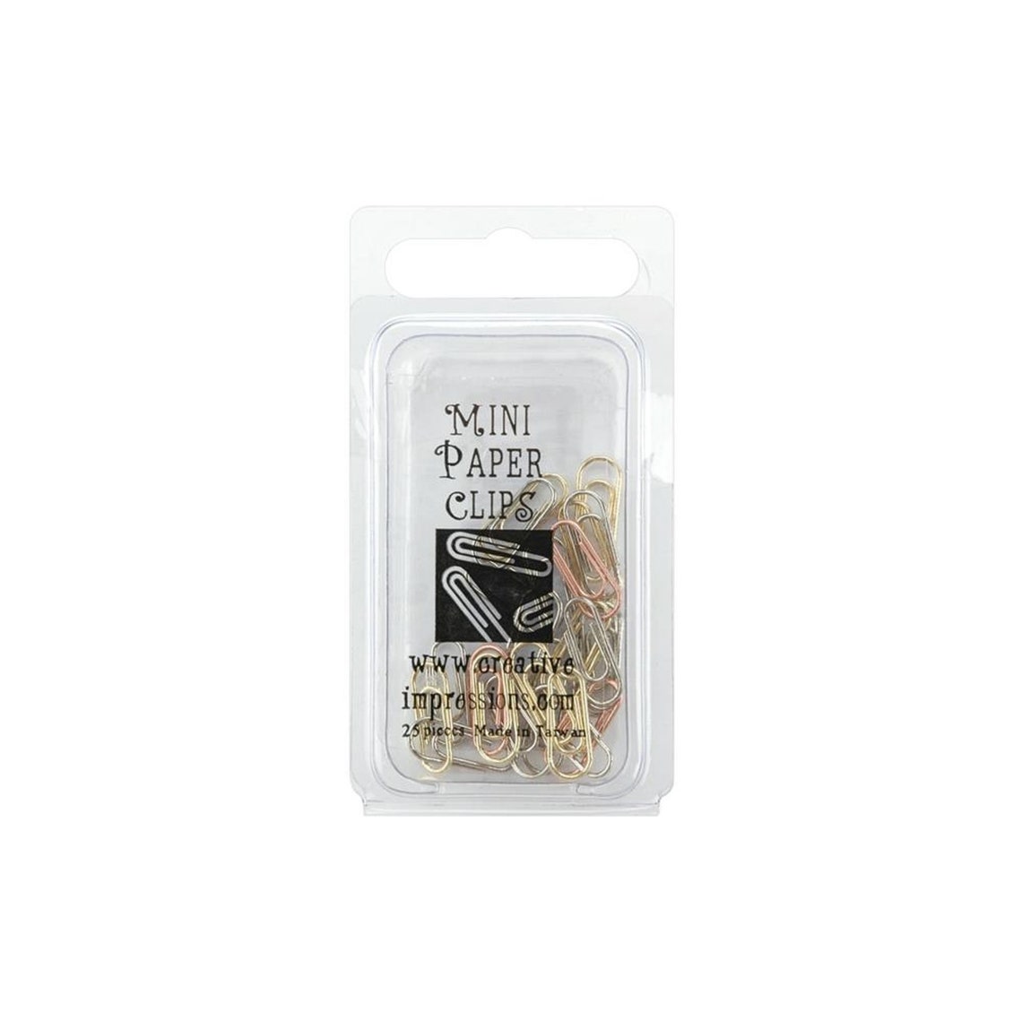 Creative Impressions Mini Paper Clips 25pc Gold, Silver, Copper .5"x.25 ...