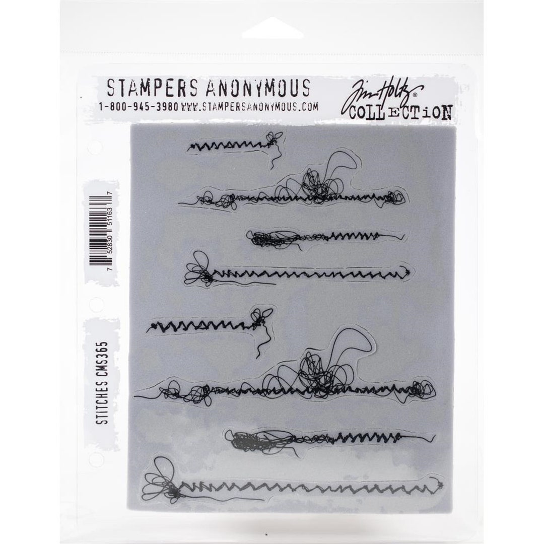 Tim Holtz /stampers Anonymous Stitches Cms365cling Stamp Set - Etsy