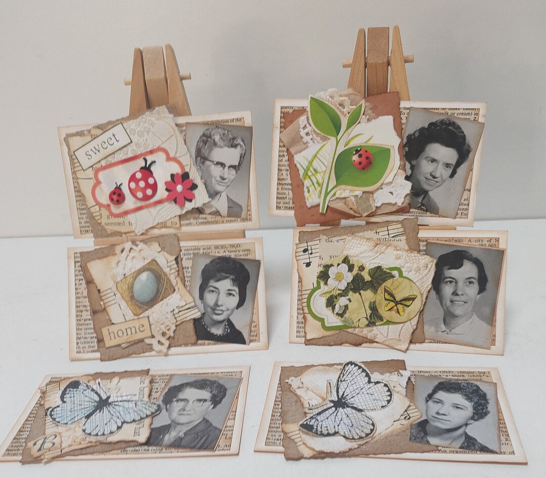 6pc Yearbook Picture Journal Card Embellishments Junk Journal Paper ...