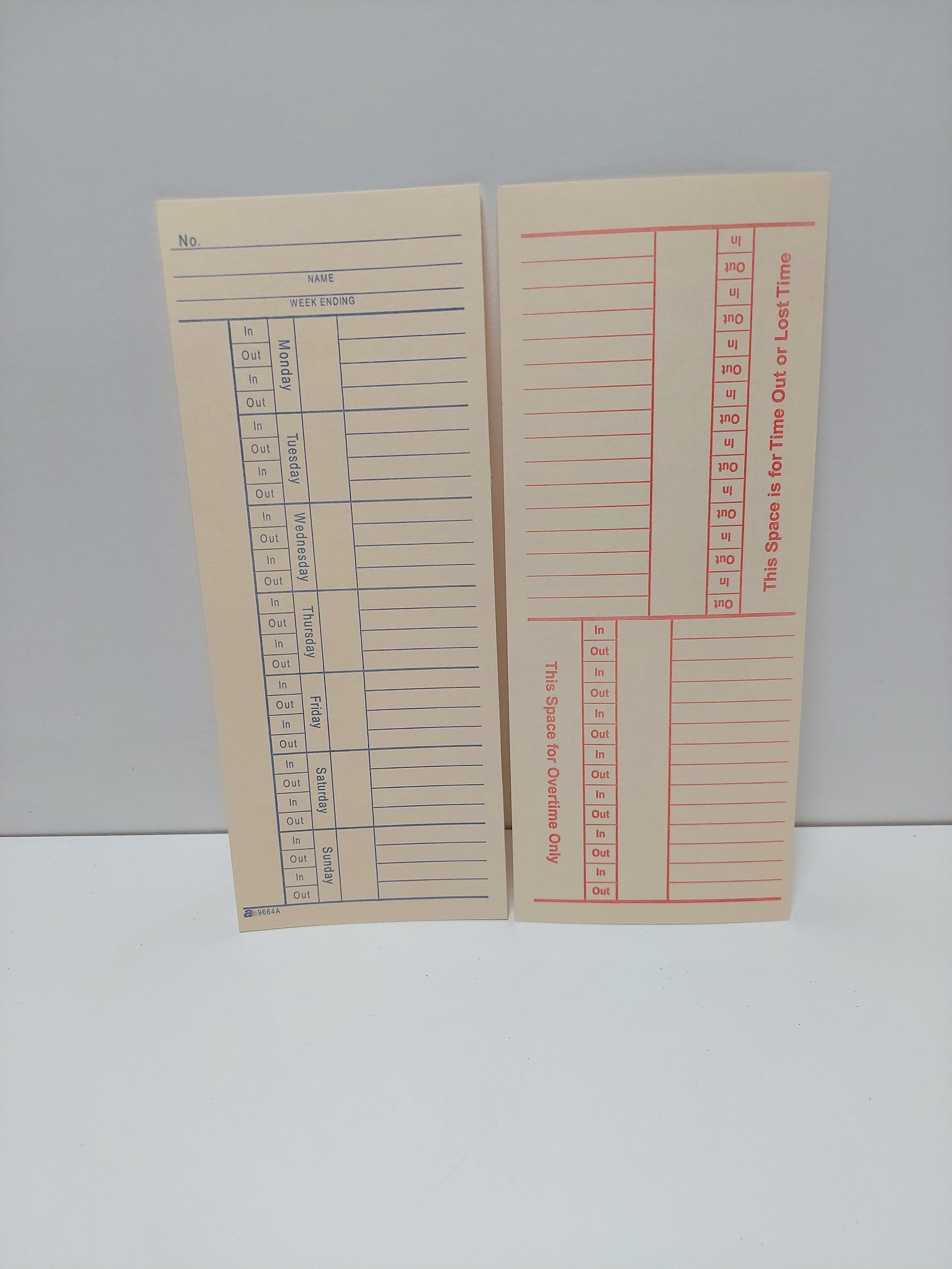 Lot of 10 Vintage Style Punch Time Cards Old Work Time Punch - Etsy