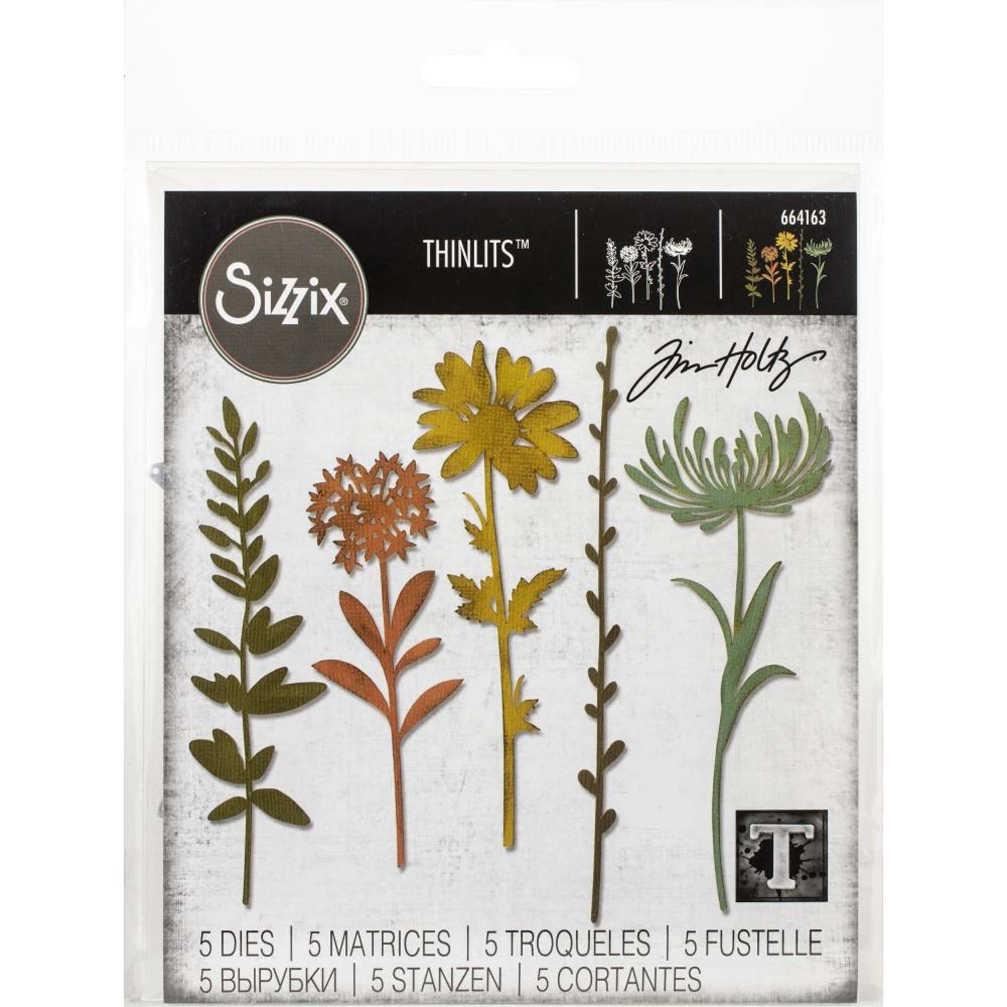 Sizzix Thinlits Tim Holtz Wildflower Stems 1 Dies 664163 - Etsy Australia