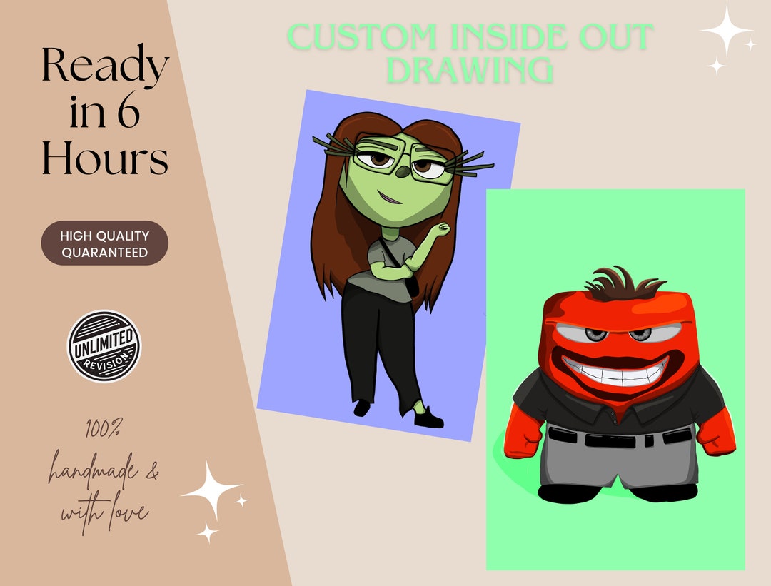 Custom Inside Out Drawing, Inside Out Gift, Handmade Drawing, Gift for ...
