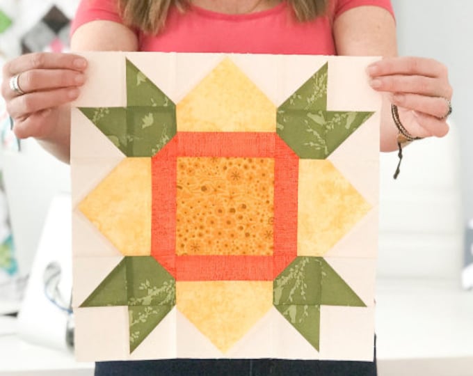 Daffodil Flower Quilt Block Pattern - PDF Includes Instructions for 6 ...