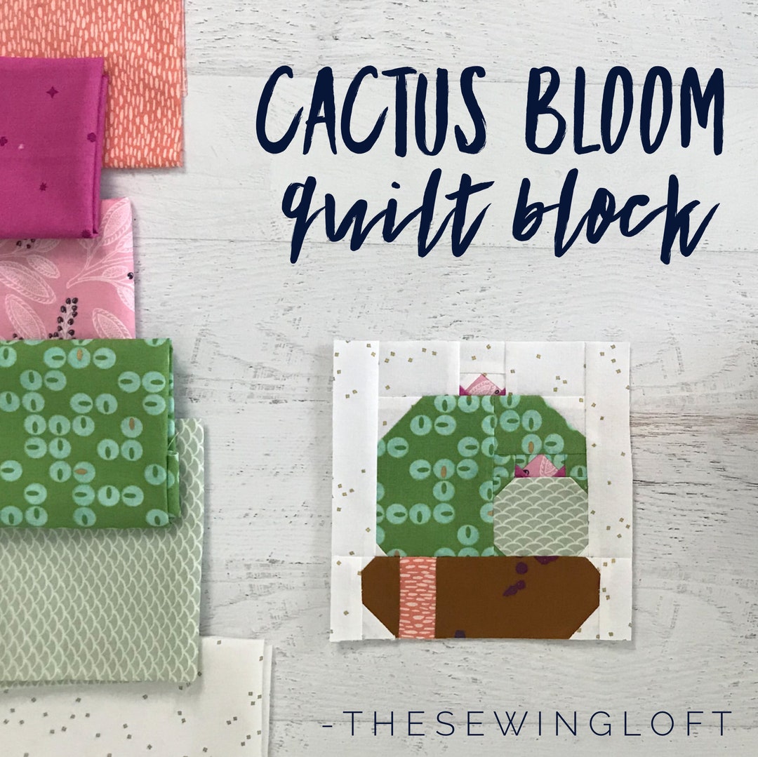 Cactus Bloom Quilt Block Pattern - PDF Includes Instructions for 6 Inch ...