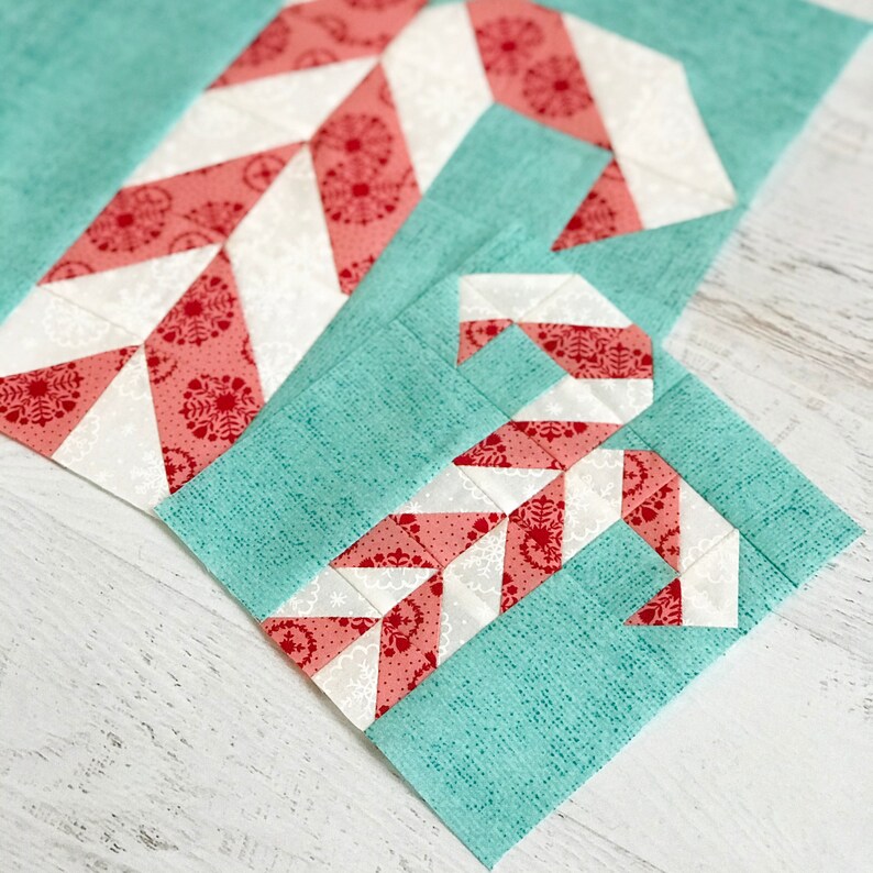 Candy Canes Block Pattern - PDF Includes Instructions for 6 Inch and 12 ...