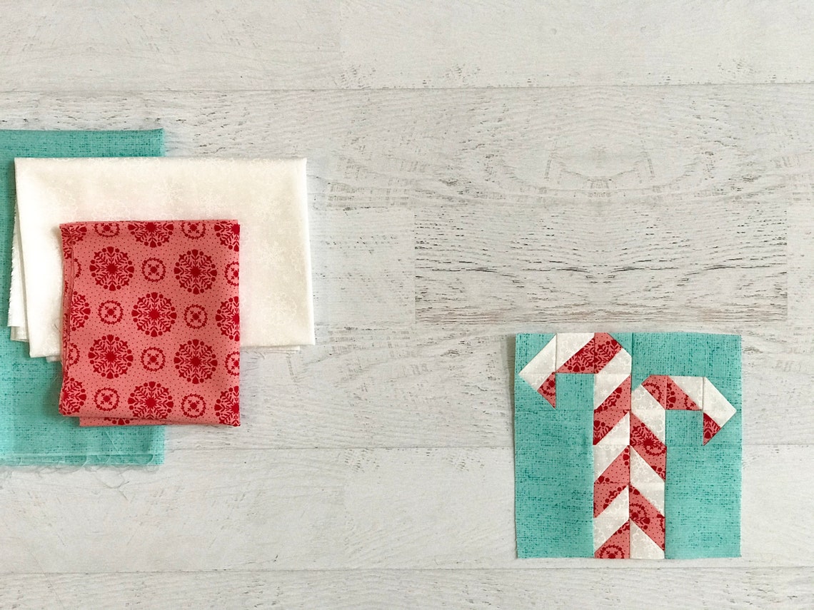 Candy Canes Block Pattern - PDF Includes Instructions for 6 Inch and 12 ...