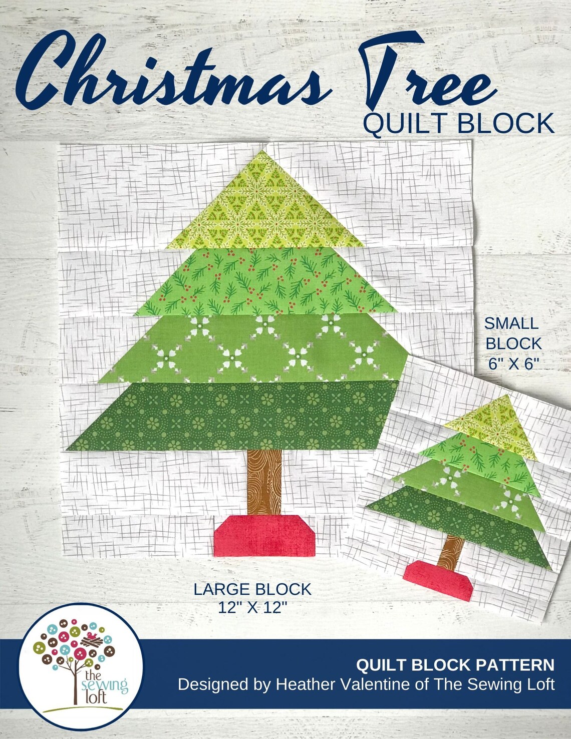 Christmas Tree Block Pattern - PDF Includes Instructions for 6 Inch and ...