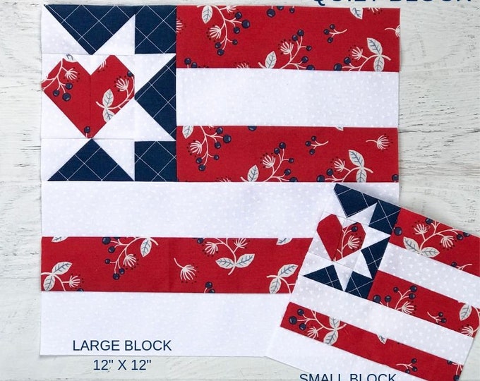 Flag Quilt Block Pattern PDF Includes Instructions for 6 Inch and 12 ...