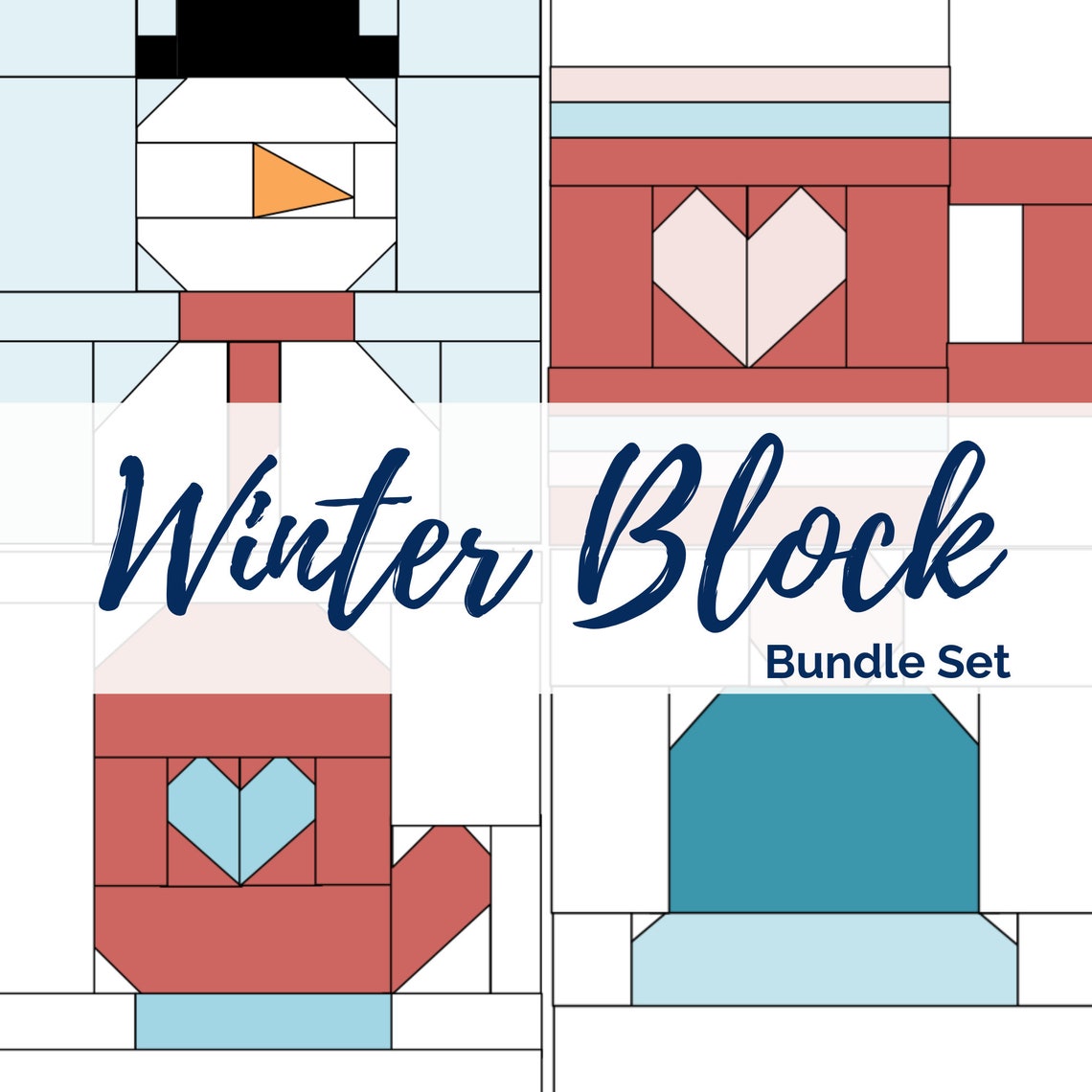 Winter Quilt Block Bundle Pack PDF Includes Instructions for | Etsy