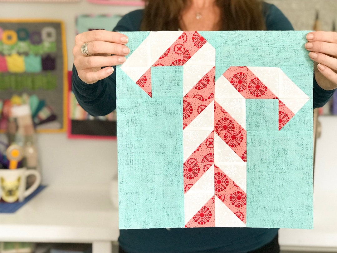 Candy Canes Block Pattern - PDF Includes Instructions for 6 Inch and 12 ...